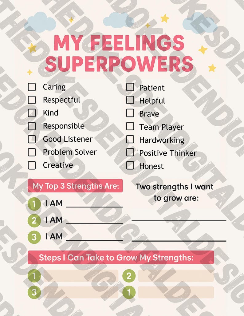 Feelings Superpowers Worksheet: Kids' Social Emotional Learning ...