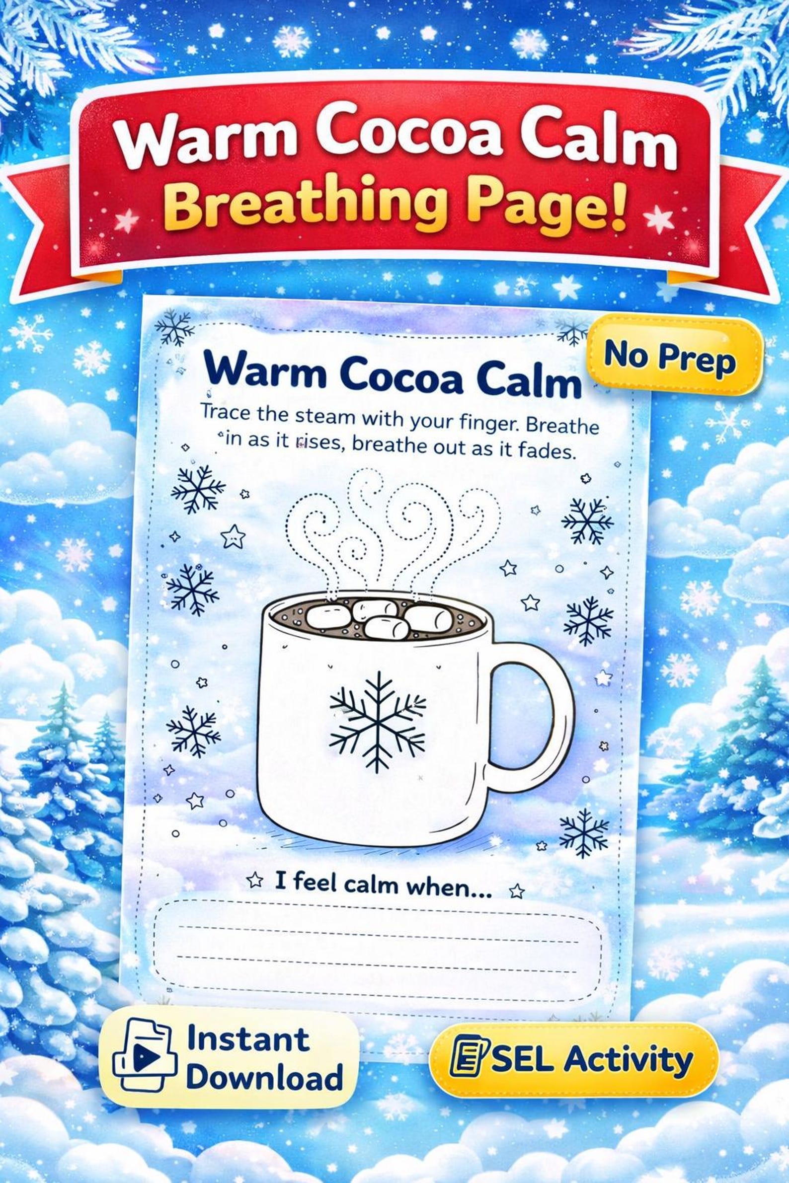 Warm Cocoa Calm Breathing Activity for Kids - Etsy