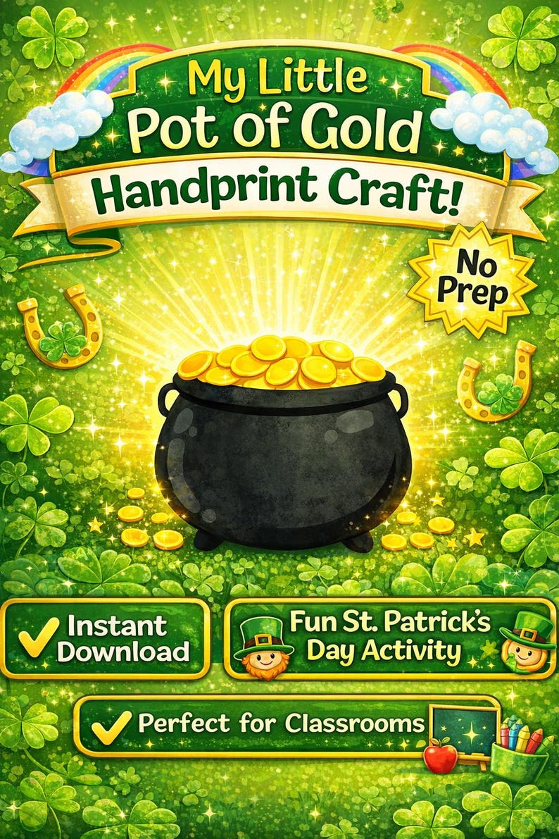 Pot of Gold Handprint Craft | St. Patrick's Day Activity (printable PDF ...