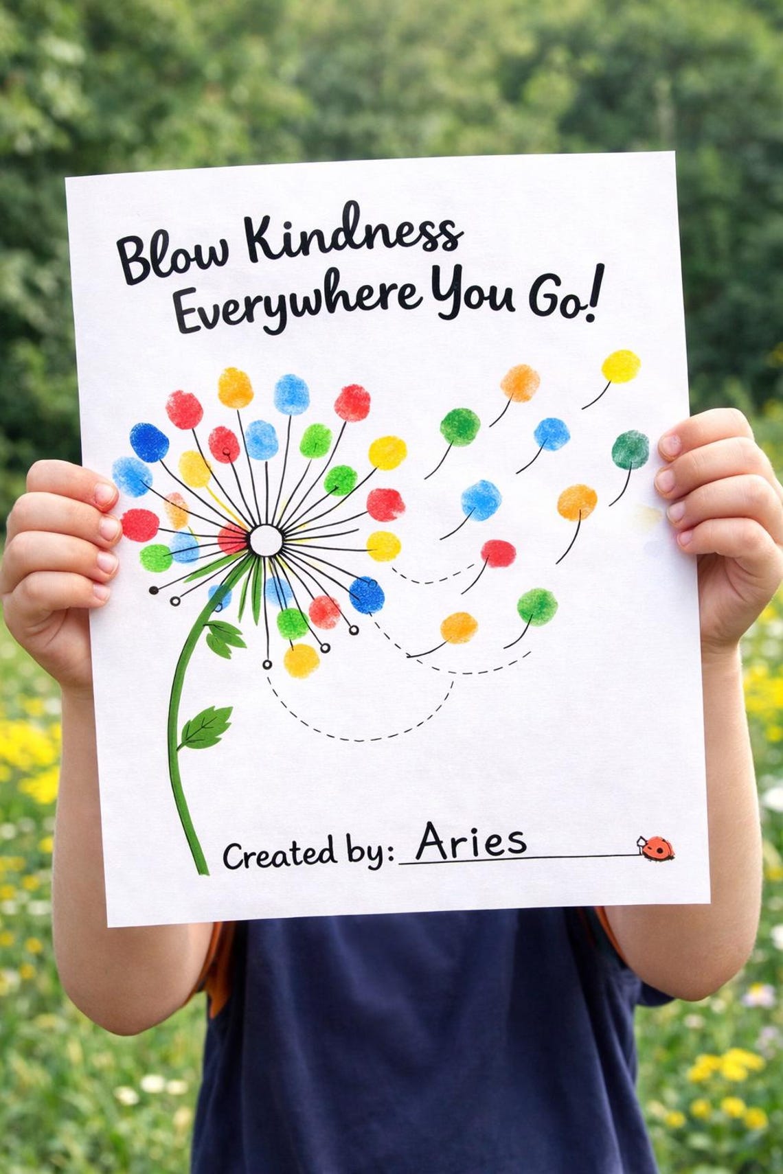 Fingerprint Dandelion Craft | Kindness Spring Art, Classroom Activity ...