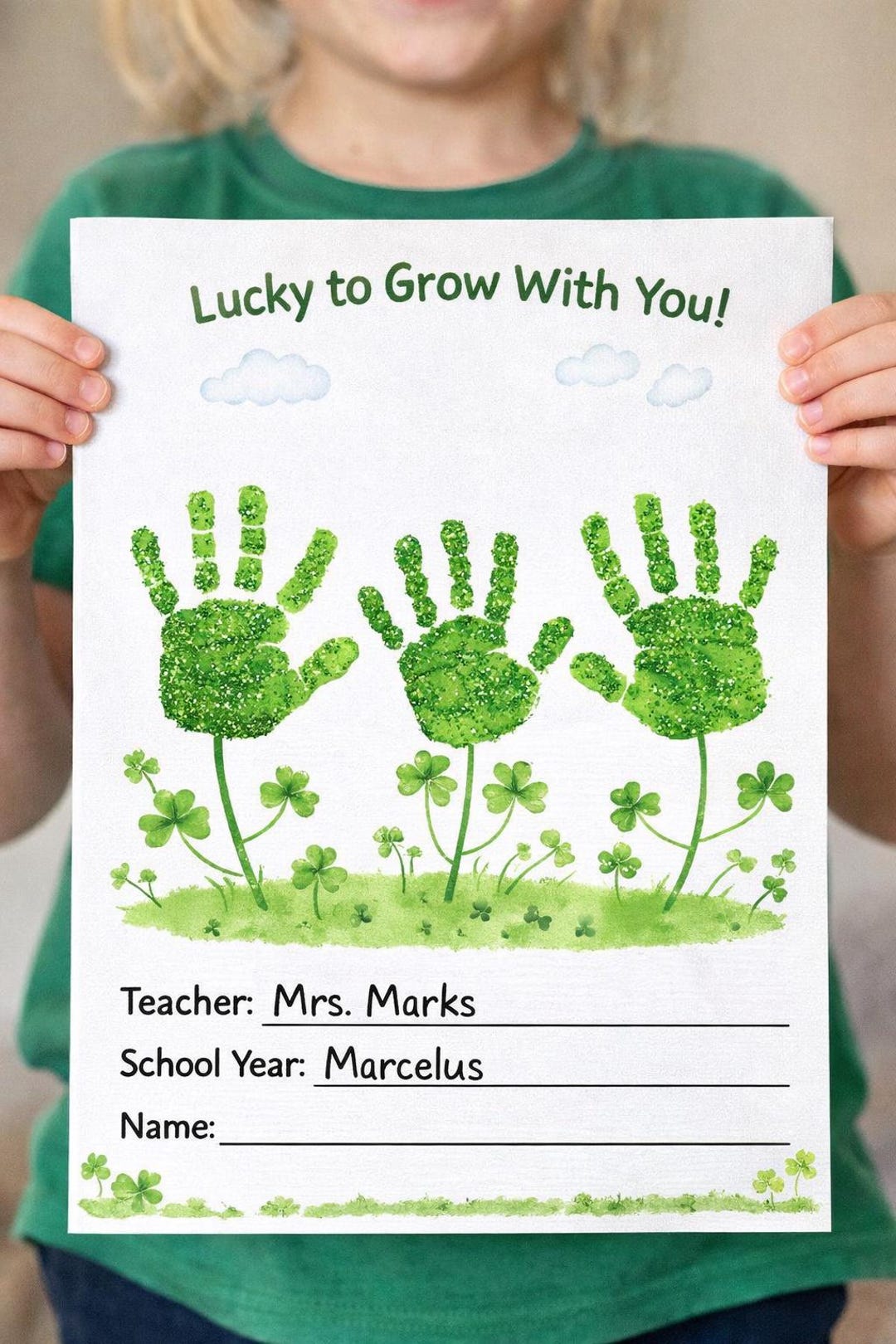 St. Patrick's Day Handprint Craft | Classroom Keepsake (PDF Printable ...