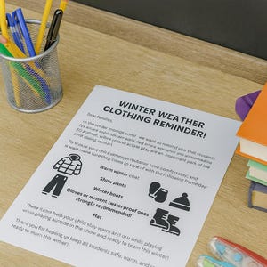 Winter Weather Clothing Reminder Letter for Parents | Teacher & Daycare ...