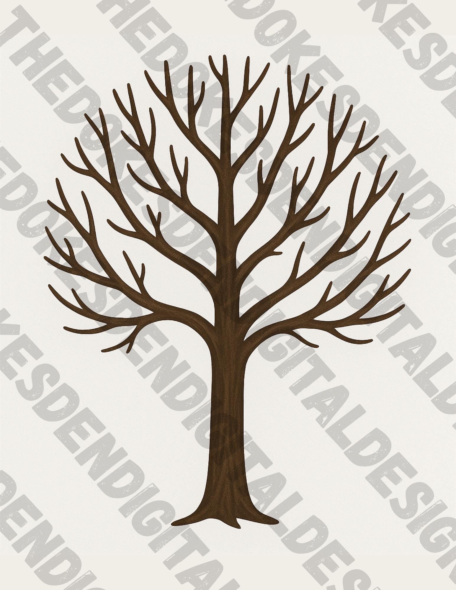 Fall Tree Q-tip Painting Craft: Printable Art Template (digital ...