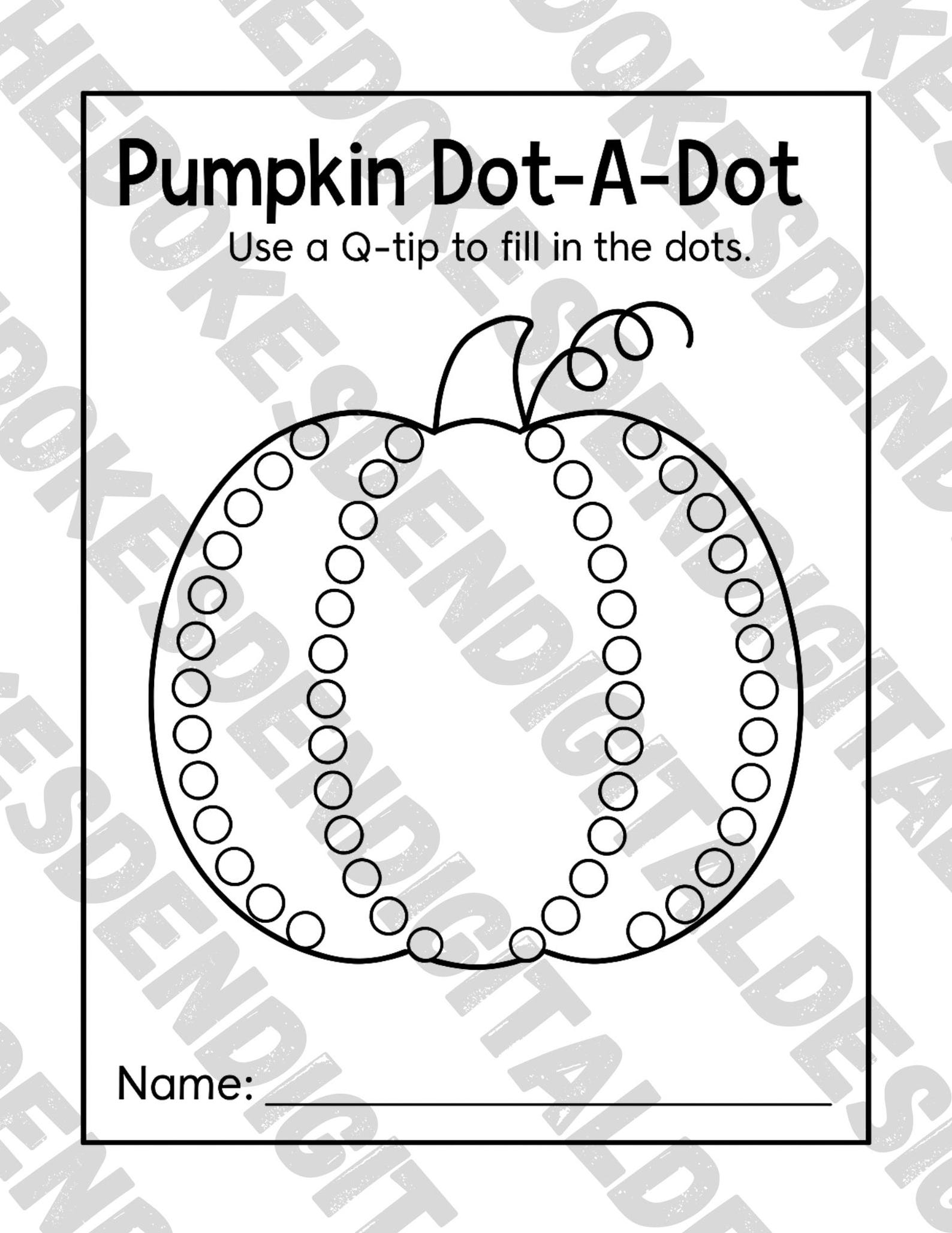 Printable Pumpkin Dot Painting Craft for Kids | Q-tip Fine Motor ...
