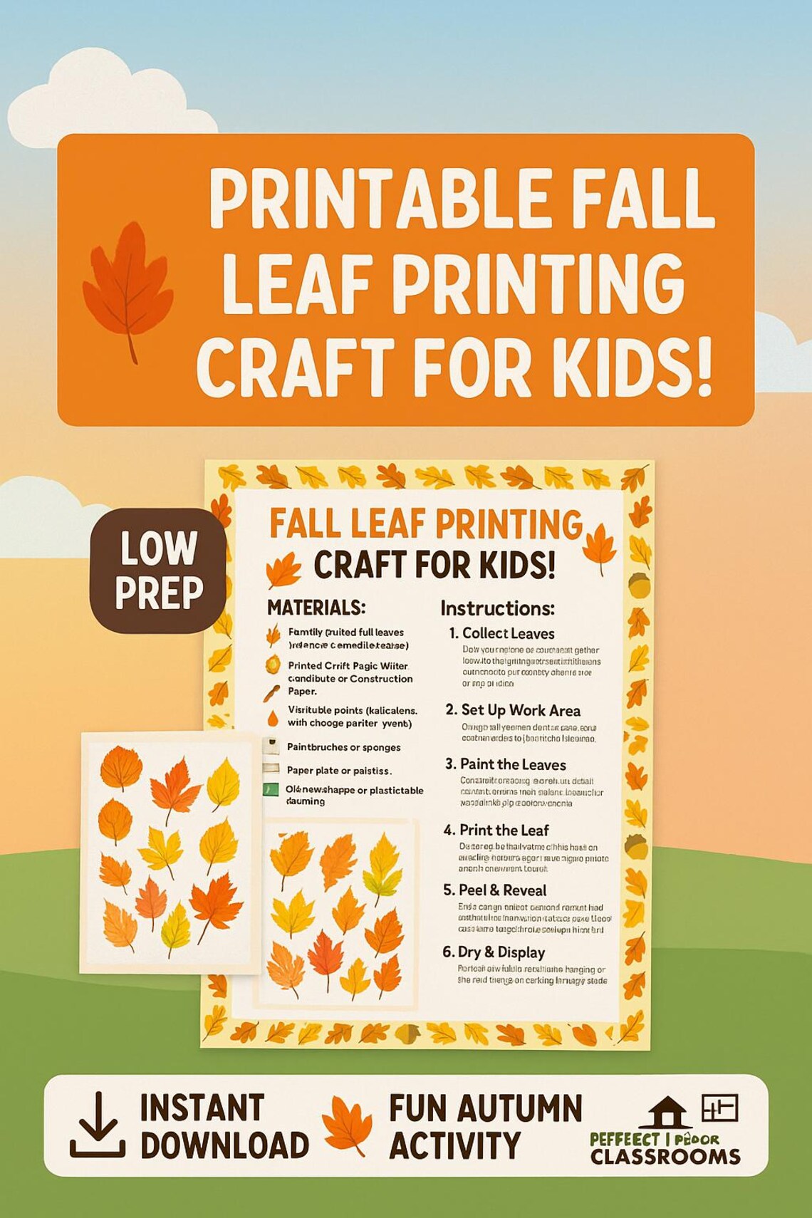 Printable Fall Leaf Printing Craft for Kids | Autumn Classroom & Home ...
