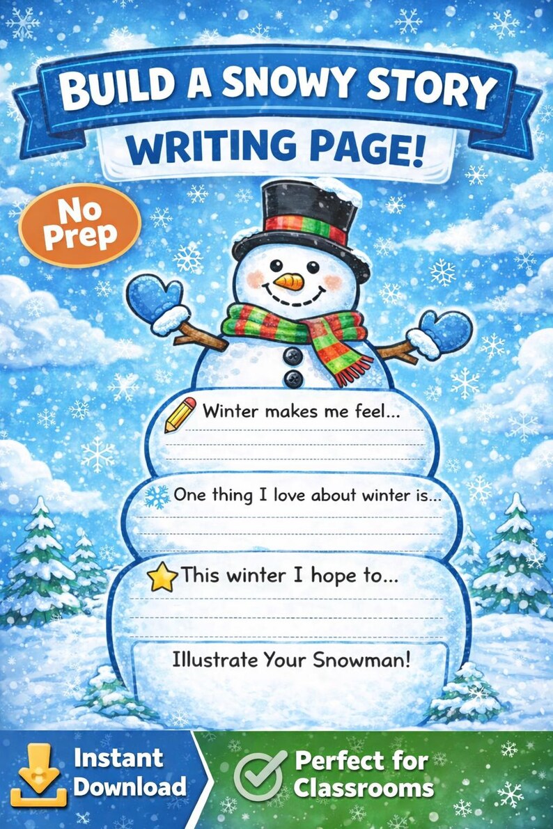 Build a Snowy Story – Winter Writing Craft for Kids - Etsy