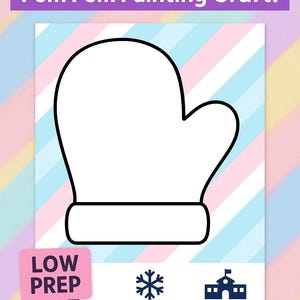 Winter Mitten Pom Pom Painting Craft for Kids - Etsy