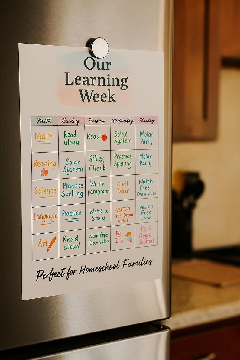 Watercolor Homeschool Planner: Weekly Subject Tracker Printable (PDF ...