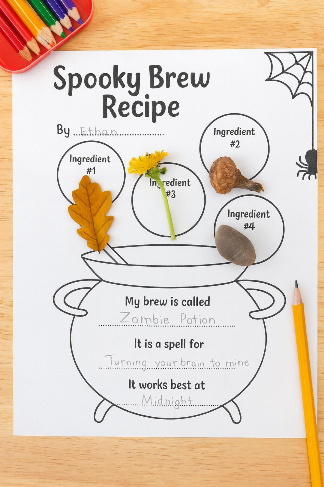 Halloween Potion Recipe Worksheet: Spooky Brew Writing Activity ...