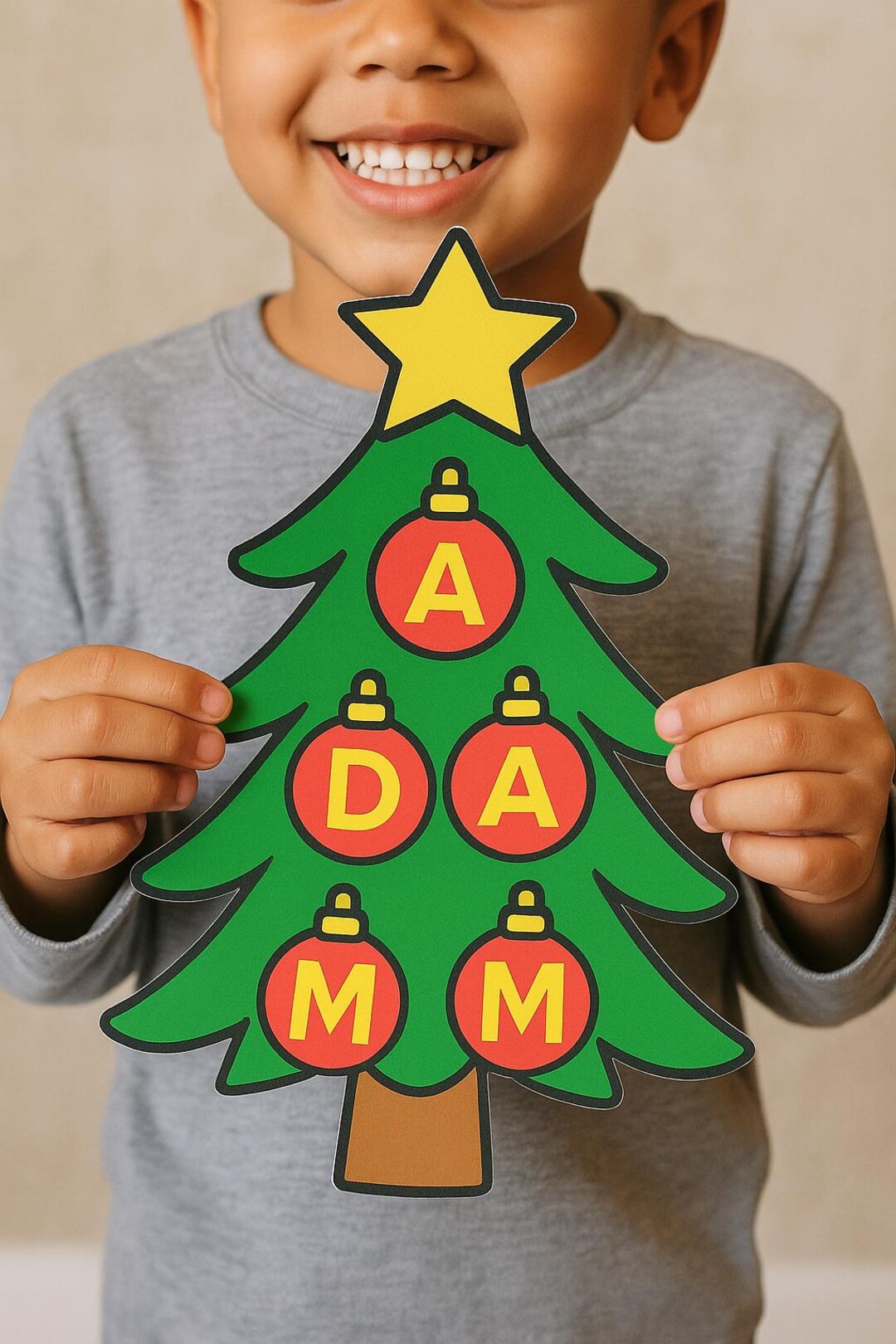 Christmas Tree Name Craft for Kids | Holiday Name Activity - Etsy
