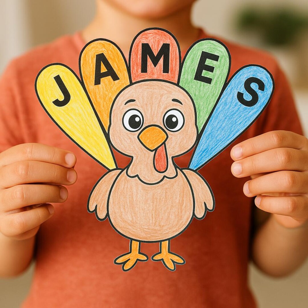Turkey Name Craft | Thanksgiving Classroom Activity for Kids - Etsy