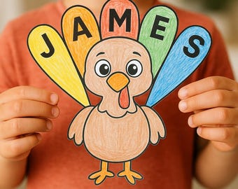 Printable Turkey Name Craft Template | Editable Thanksgiving Activity ...