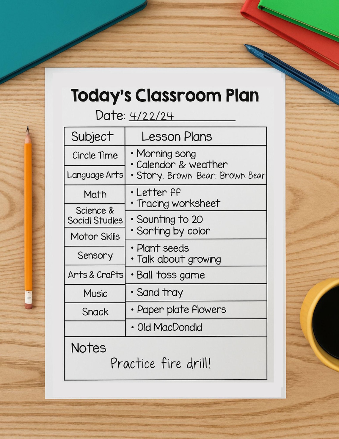 Preschool & Kindergarten Daily Lesson Plan Template (printable Digital ...