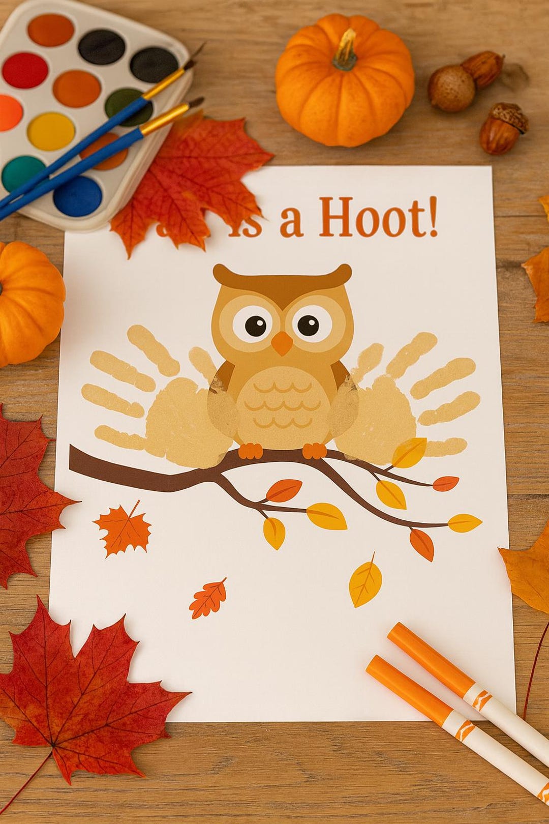 Fall is a Hoot! Owl Handprint Craft for Kids – Printable Fall Activity ...