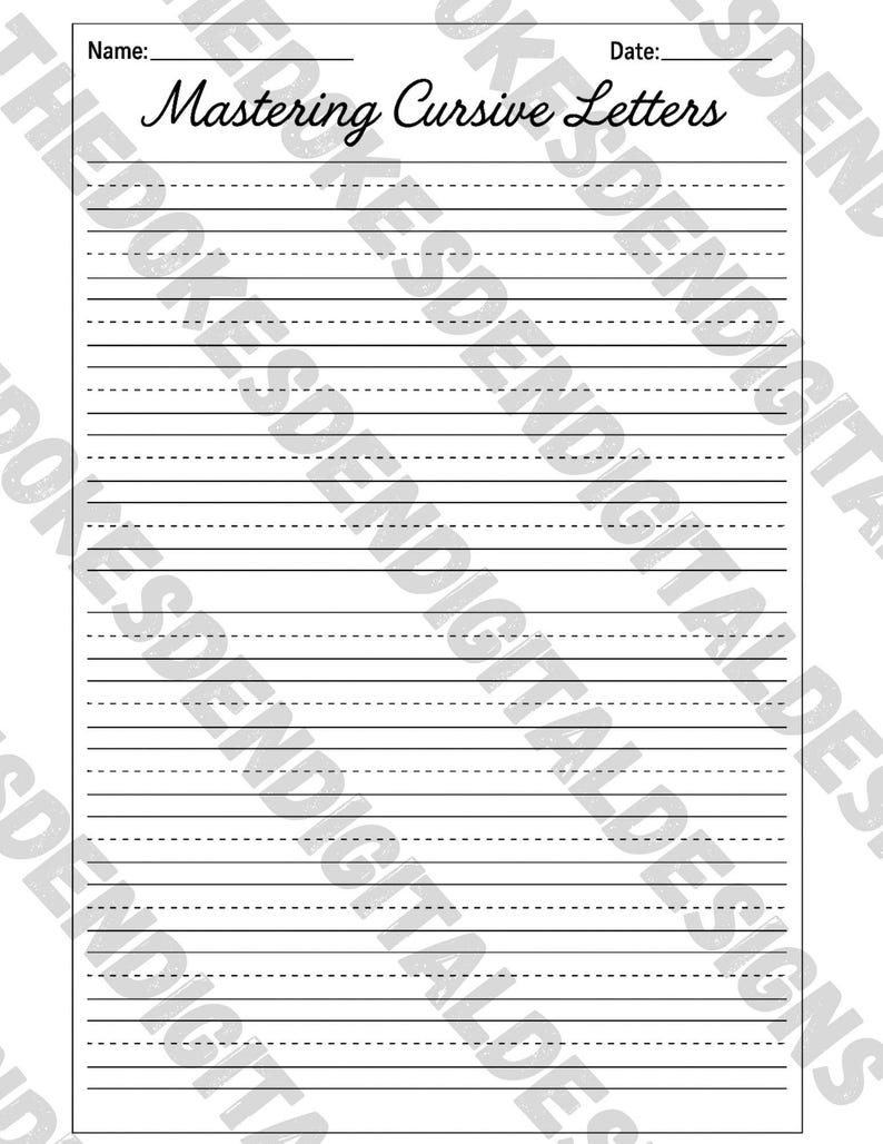 Cursive Handwriting Practice: Alphabet Tracing Worksheet (digital ...