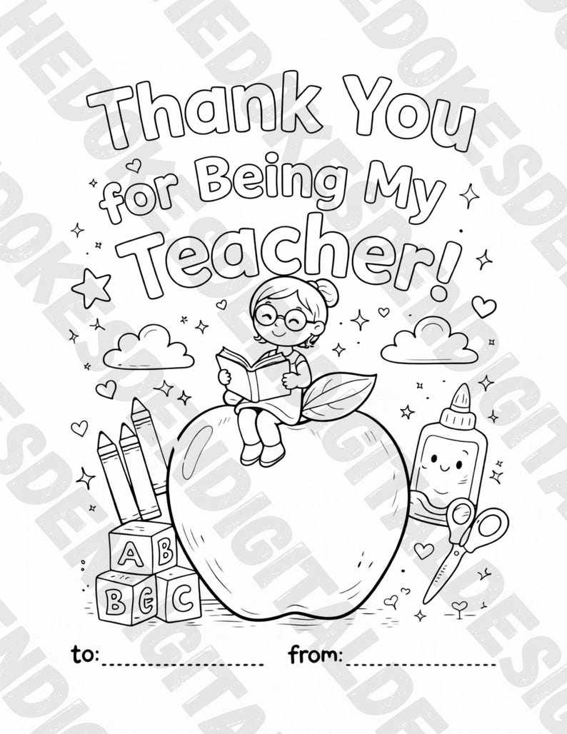 Teacher Appreciation Coloring Pages Bundle | End of Year Thank You ...