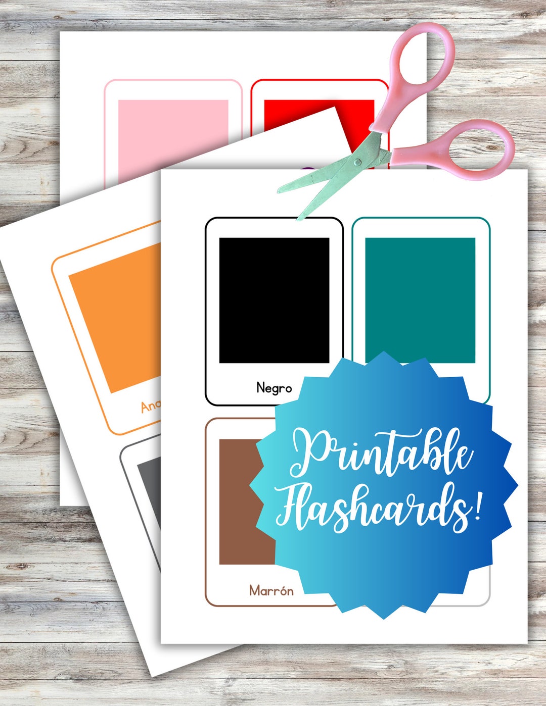 Printable Flashcards. Colors. Spanish Flashcards. Colors in Spanish. 3 ...