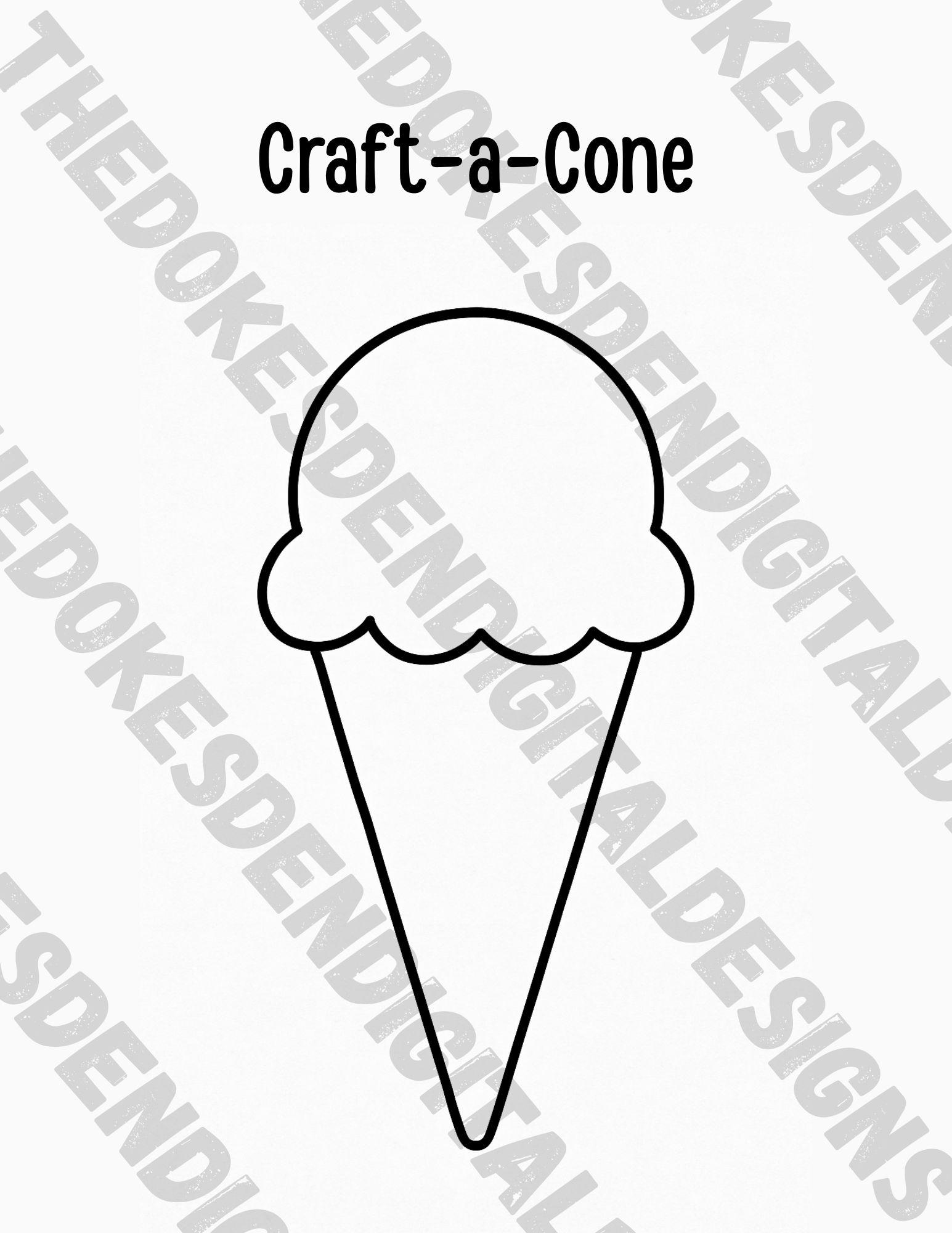 Ice Cream Cone Craft Printable: Fun Kids Summer Activity (instant ...