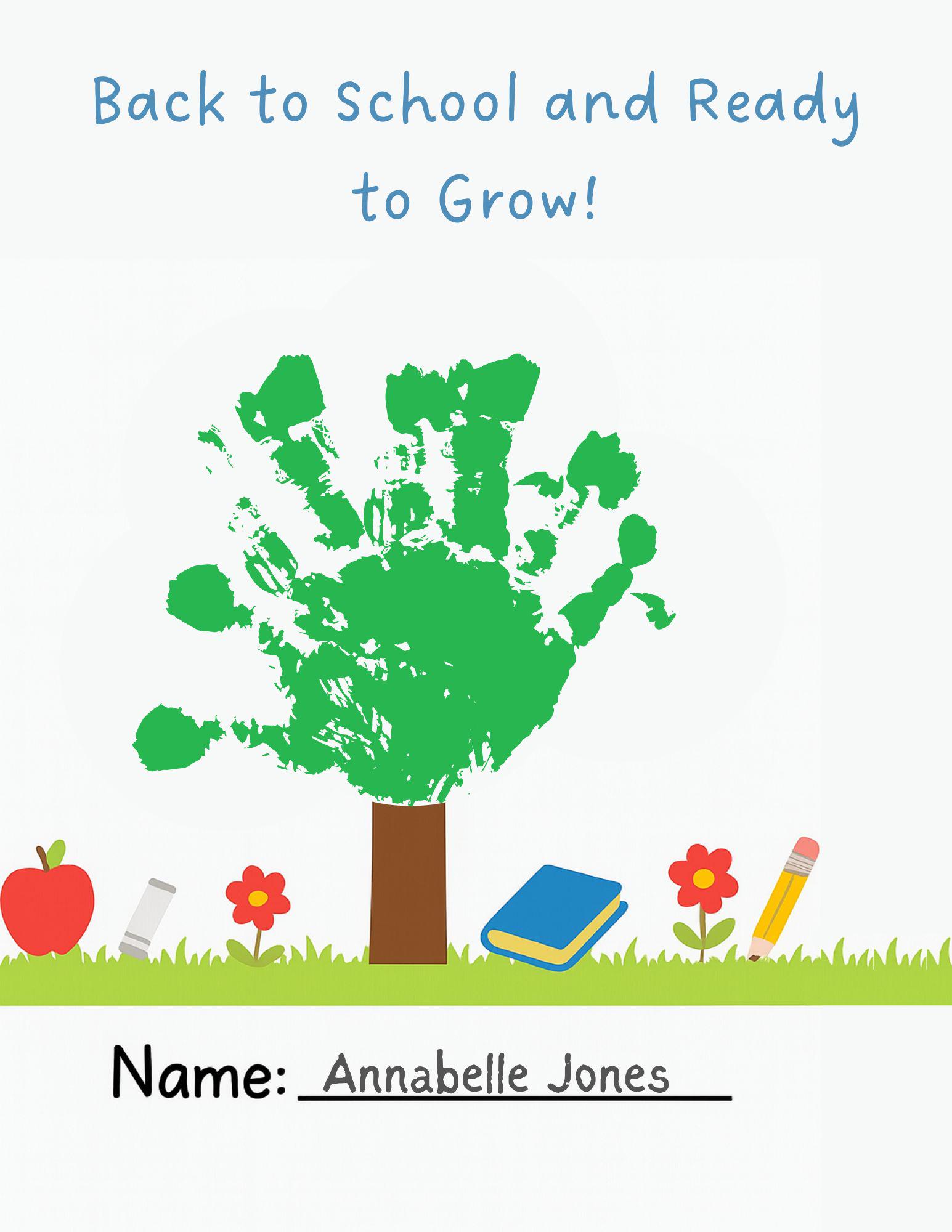Back to School Handprint Tree Craft: First Day Keepsake (printable ...