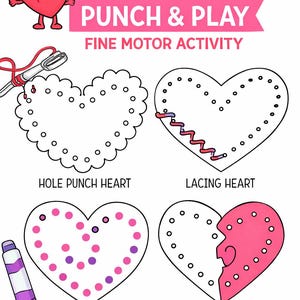 Valentine’s Heart Punch & Play Fine Motor Activity Bundle - Etsy