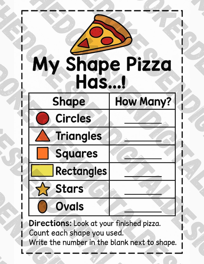 Printable Pizza Shapes Craft: Math & Fine Motor Activity (PDF Download ...