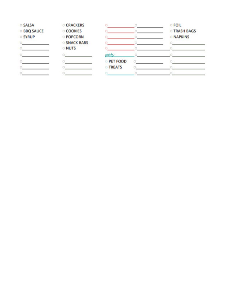 Printable Master Grocery List And Meal Planner Instant Etsy