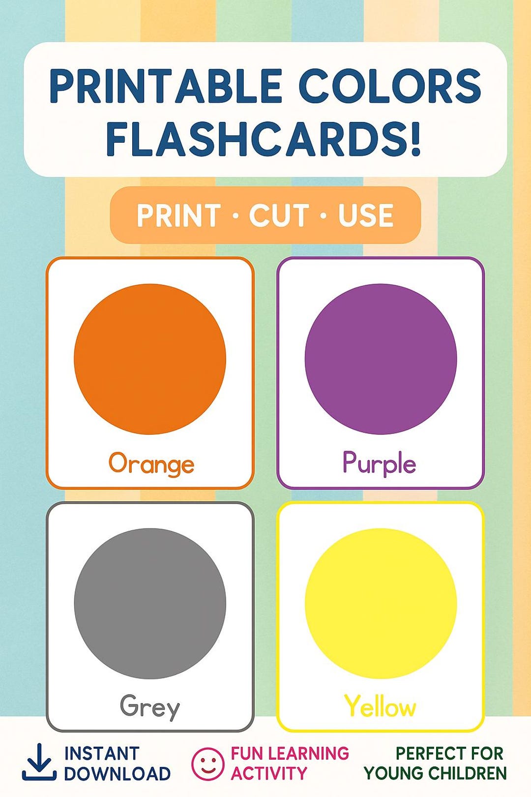 Printable Flashcards. Learning Colors. Toddler Flashcards. Preschool ...