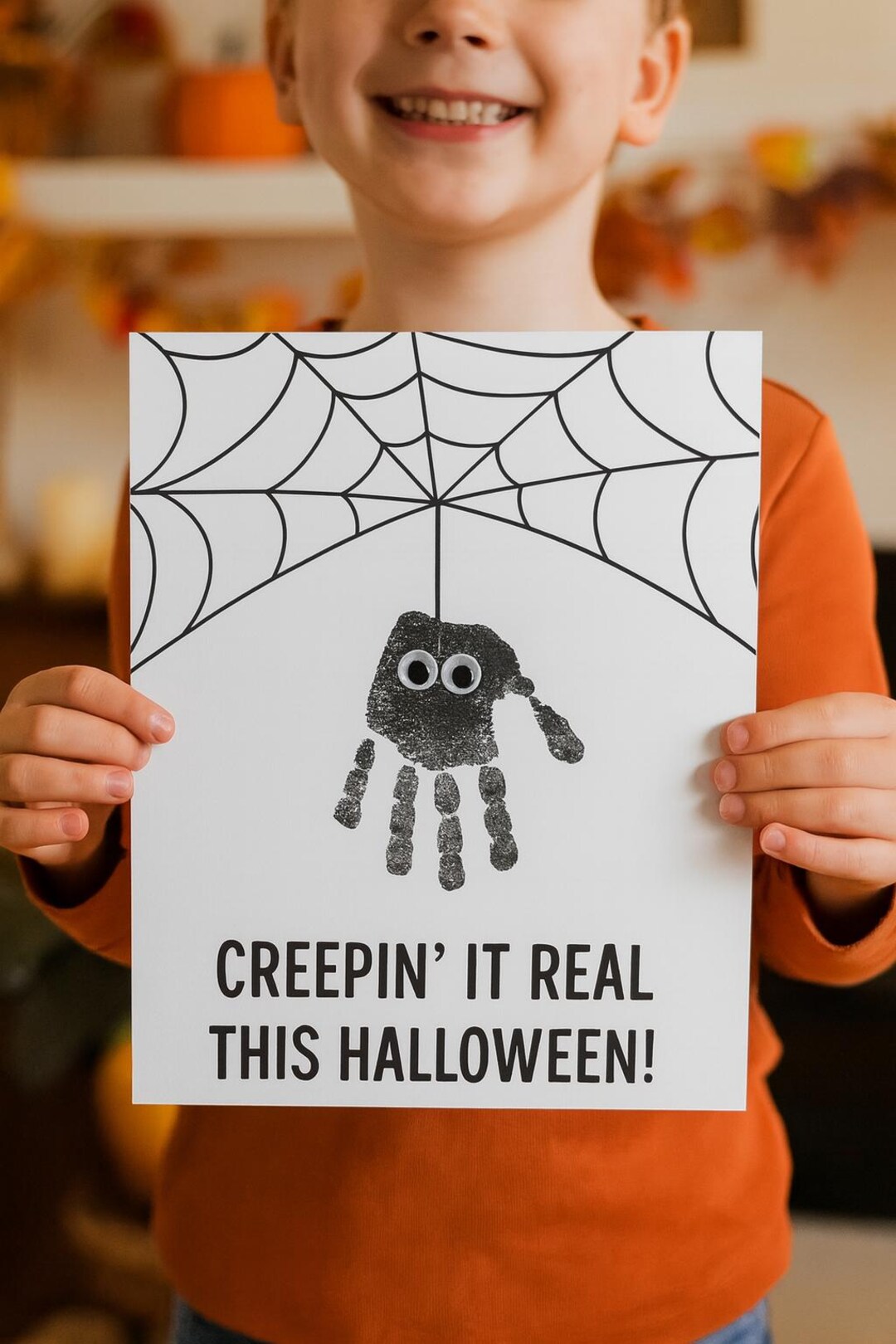 Halloween Handprint Spider Craft: Creepin' It Real Keepsake (PDF ...