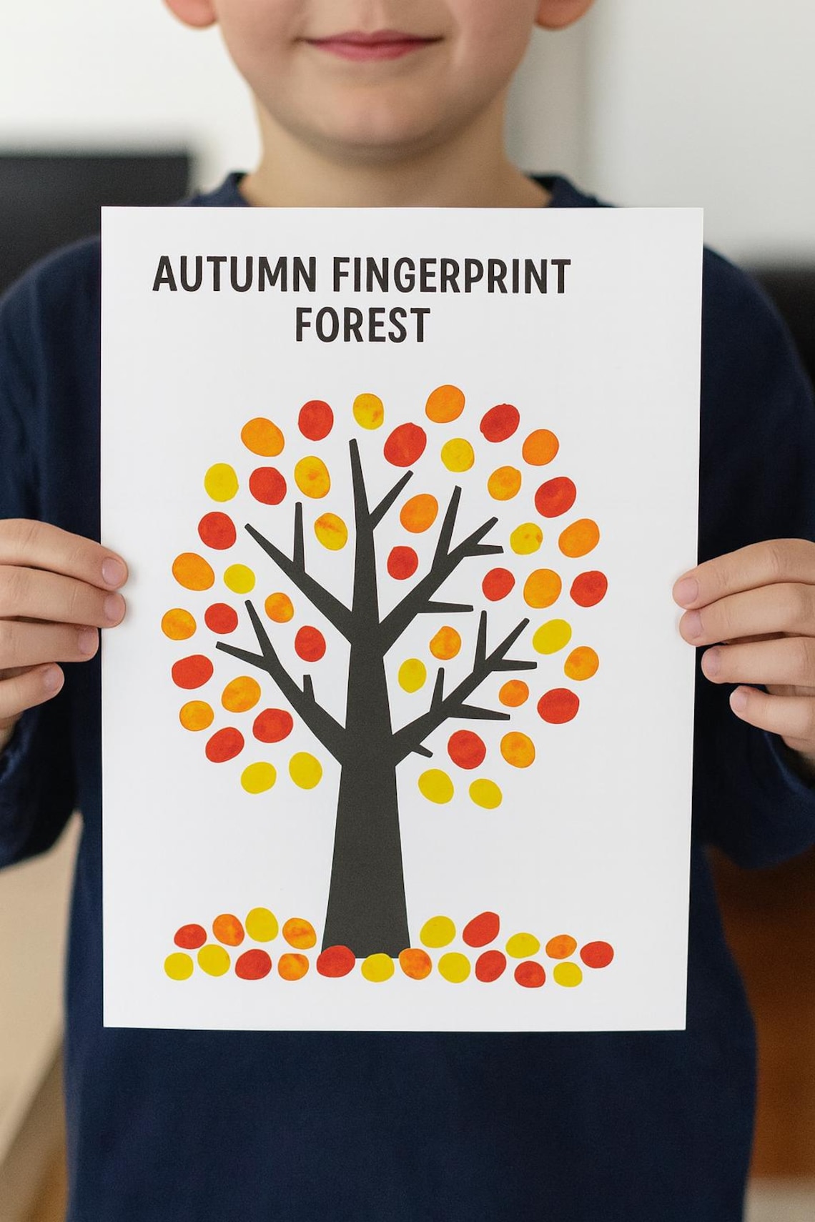 Autumn Fingerprint Forest Craft Printable – Fun Fall Art for Kids - Etsy