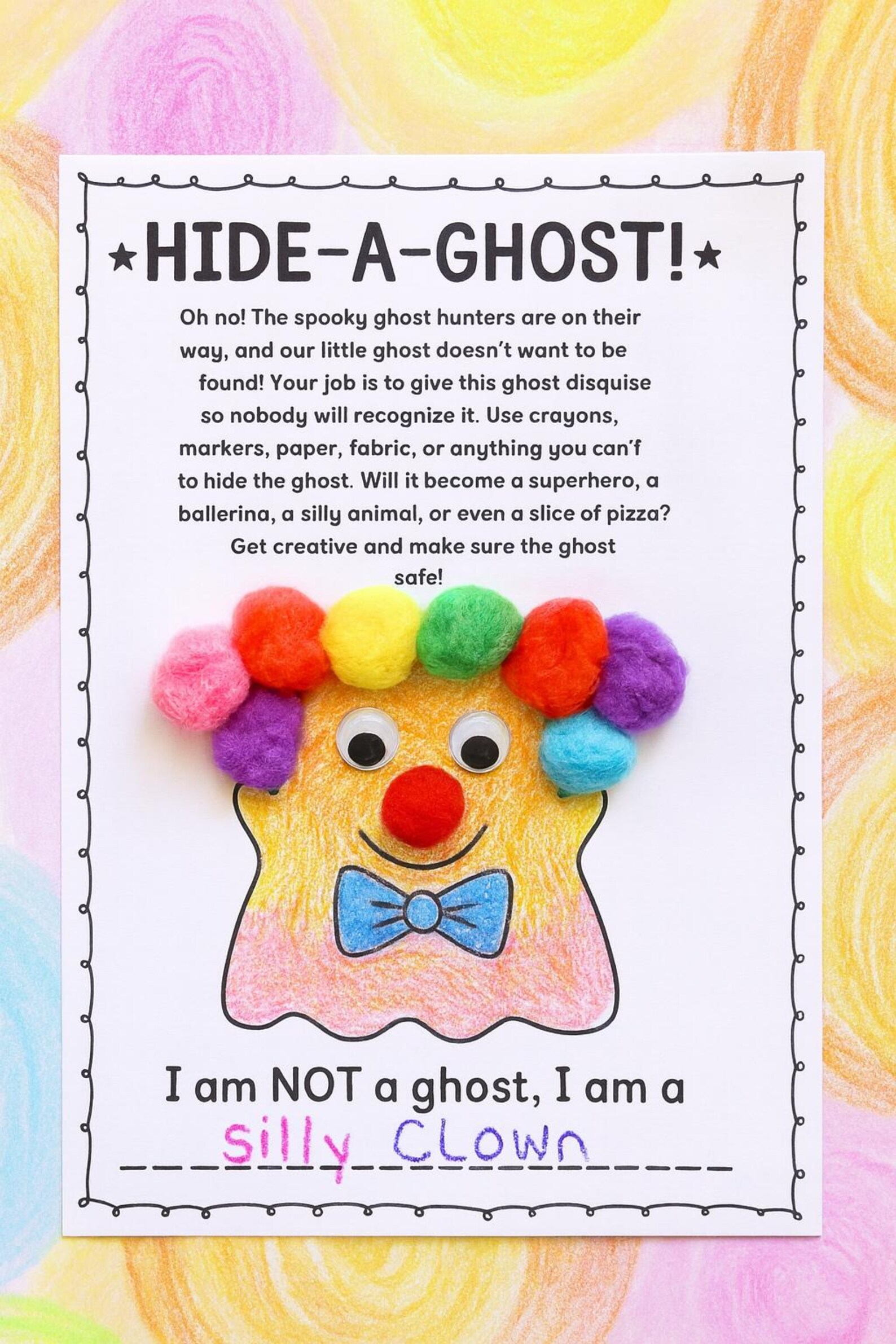 Disguise a Ghost Halloween Worksheet | Low Prep School Craft - Etsy