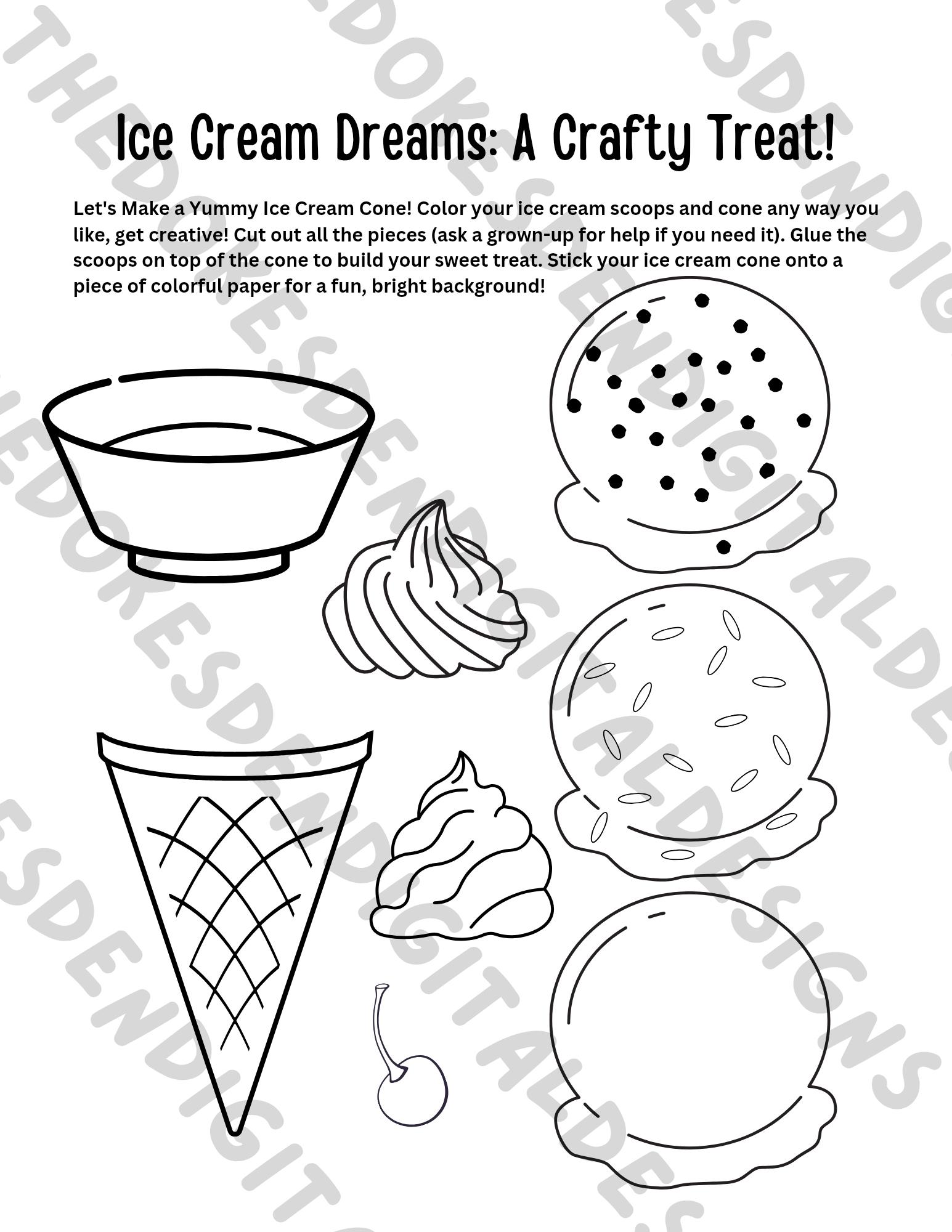 DIY Ice Cream Craft Printable – Fun Summer Art Project for Kids - Etsy