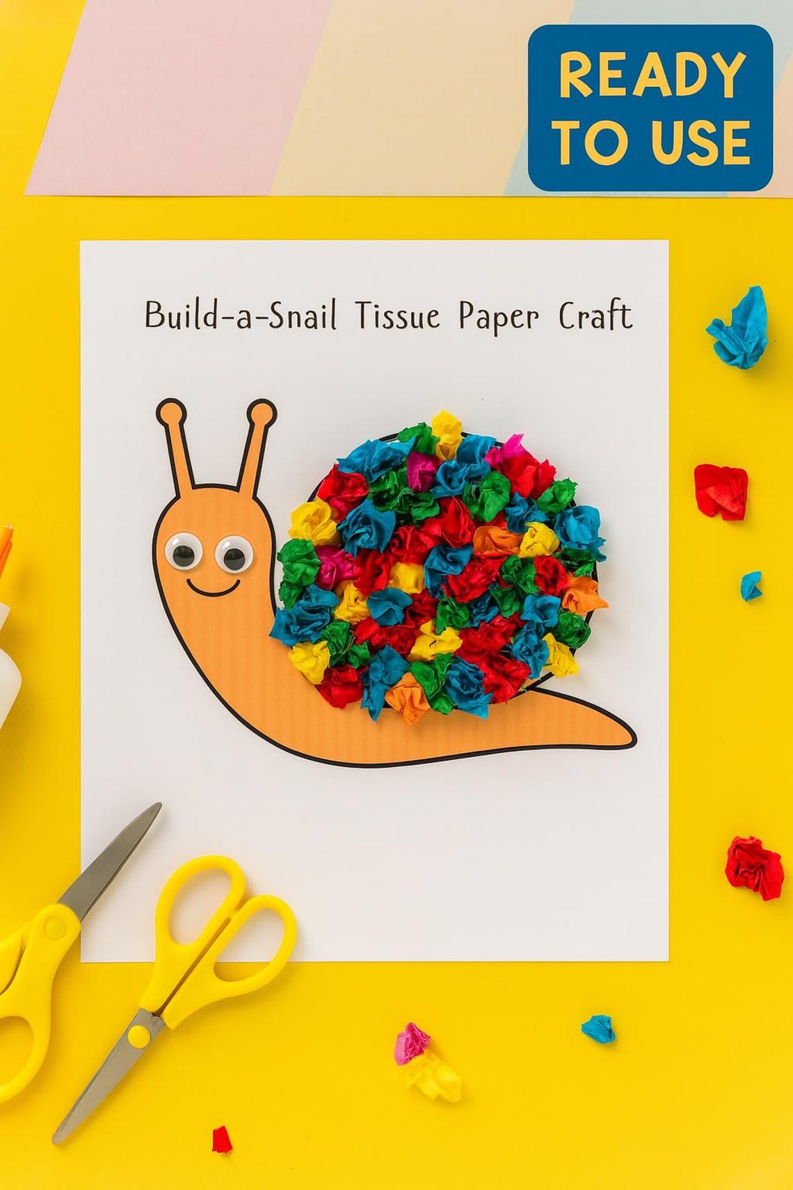 Tissue Paper Snail Craft: Printable Kids Activity (PDF Download - Etsy ...