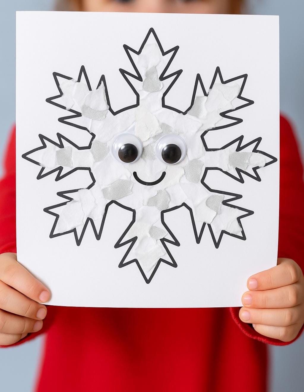 Snowflake Torn Paper Craft for Kids | Winter Fine Motor Activity - Etsy