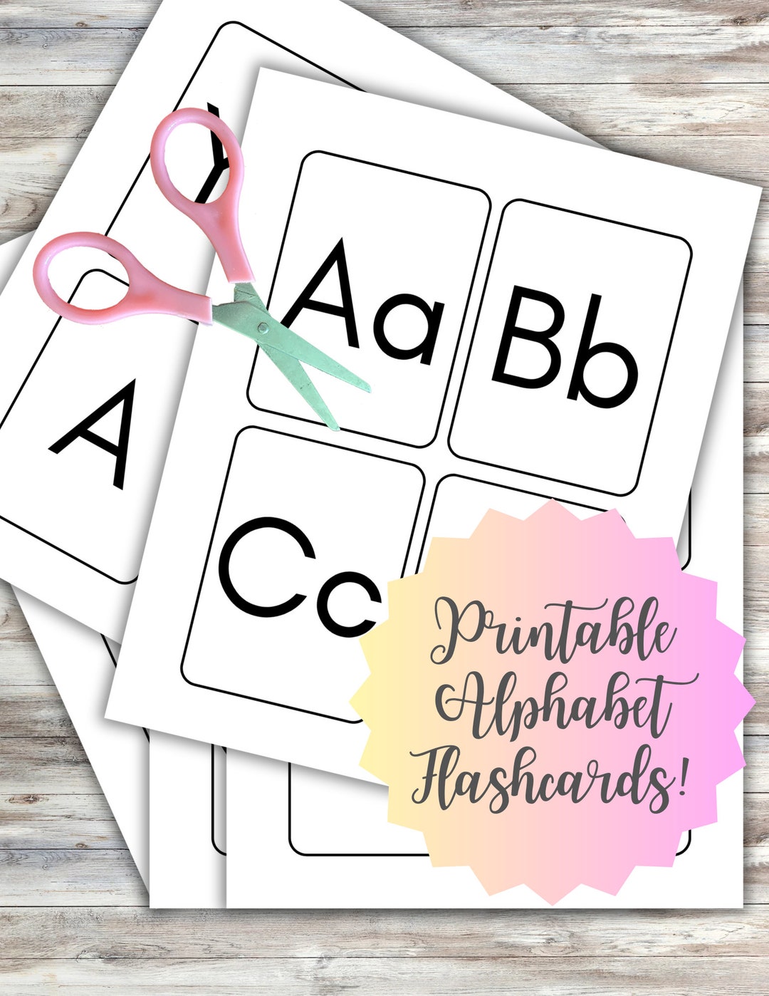 Printable Alphabet Flashcards: Toddler Learning (digital Download) - Etsy