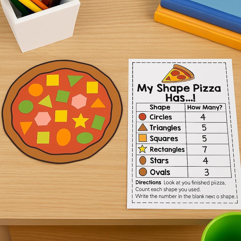 Printable Pizza Shapes Craft: Math & Fine Motor Activity (PDF Download ...