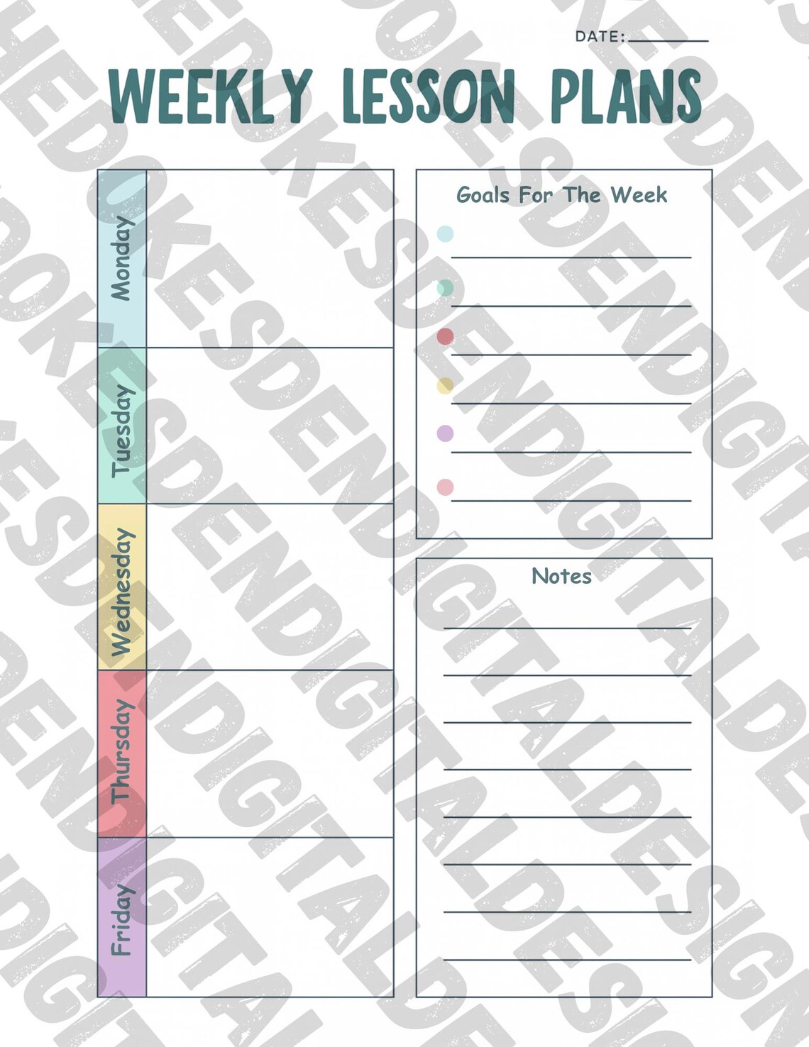 Classroom Lesson Planning Worksheet – Instant Download | Printable ...