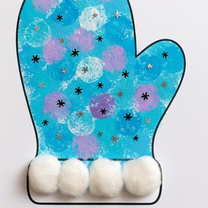 Winter Mitten Pom Pom Painting Craft for Kids - Etsy