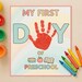 First Day of Preschool Handprint Craft – Printable Back to School ...