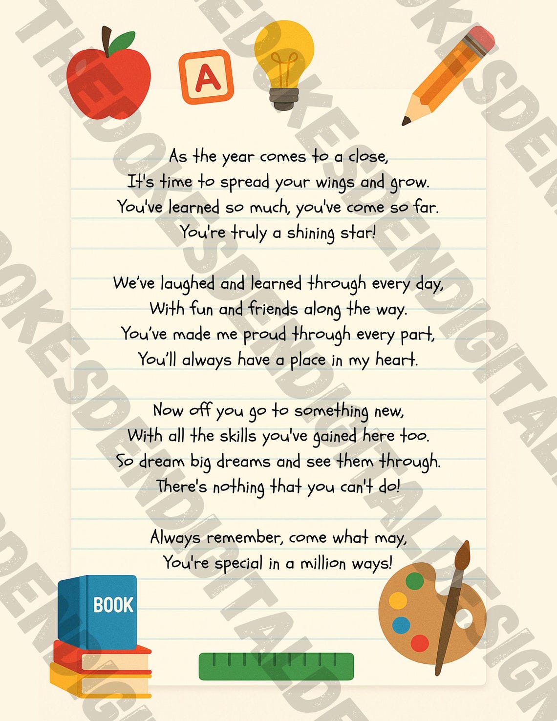 Goodbye Poem for Students – Instant Download Gift From Teacher - Etsy