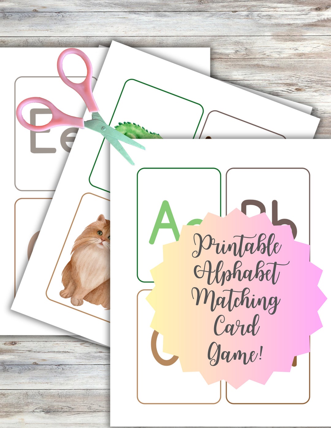 Animal Alphabet Matching Game: Printable Flashcards (PDF) - Etsy UK