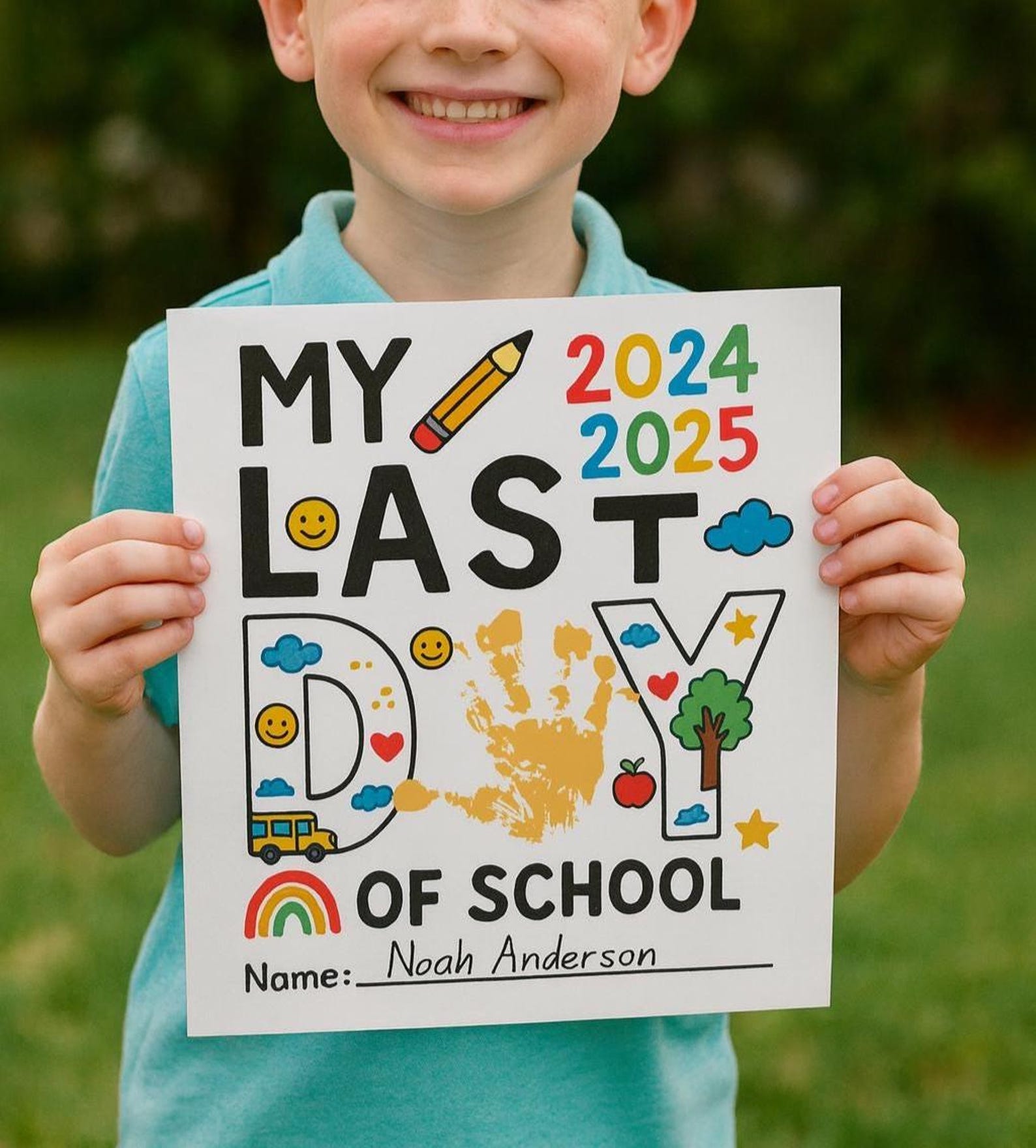End of School Year Handprint Art | Printable Last Day Craft for ...