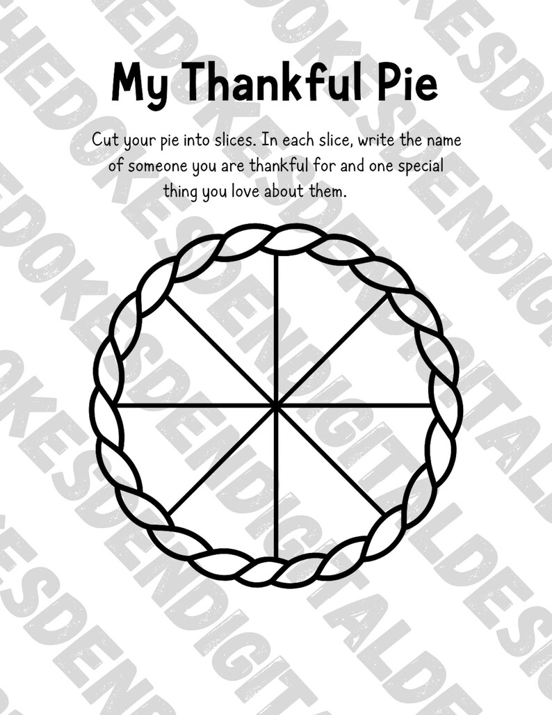 My Thankful Pie – Printable Thanksgiving Gratitude Worksheet for Kids ...