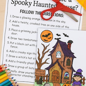 Printable Haunted House Drawing Activity | Fun Halloween Classroom ...