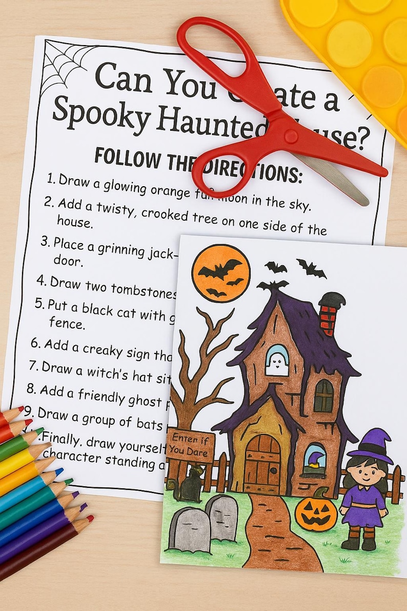 Printable Haunted House Drawing Activity | Fun Halloween Classroom ...