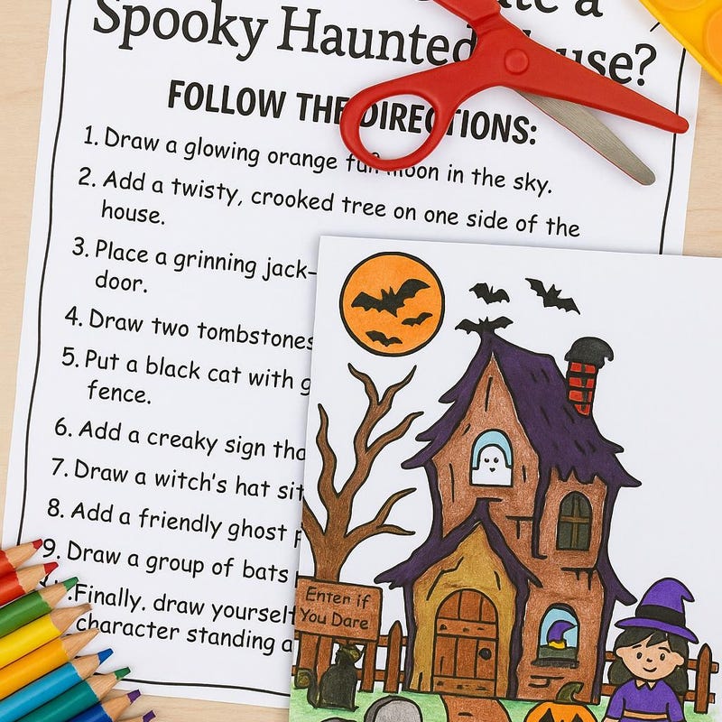 Haunted House Worksheet - Etsy