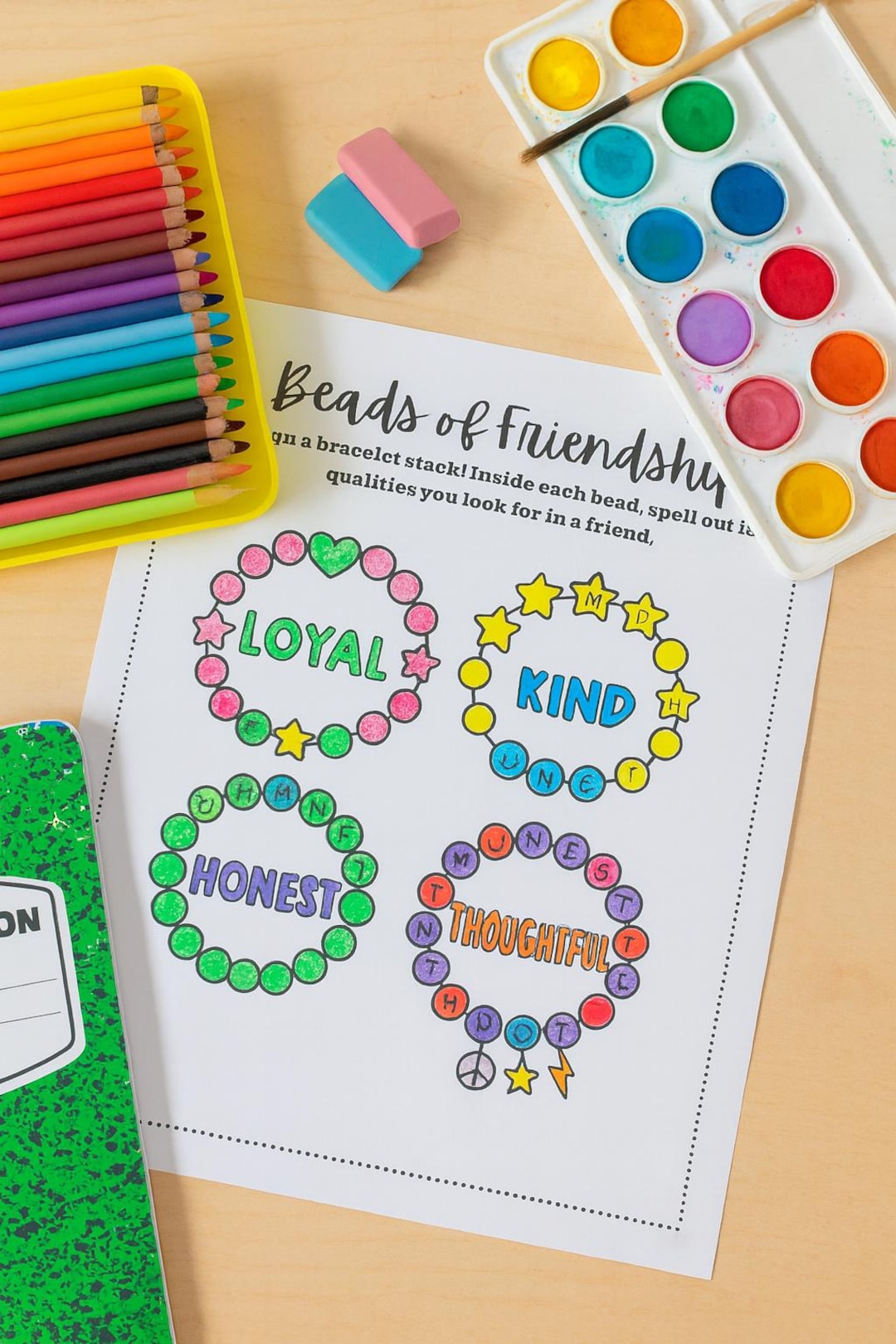 Friendship Bracelet Traits Worksheet: Social Skills Activity (PDF ...