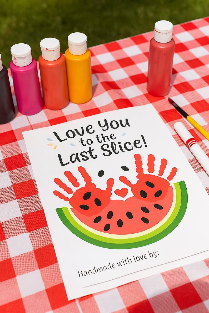Watermelon Handprint Art: Summer Kids Craft (digital Download) - Etsy