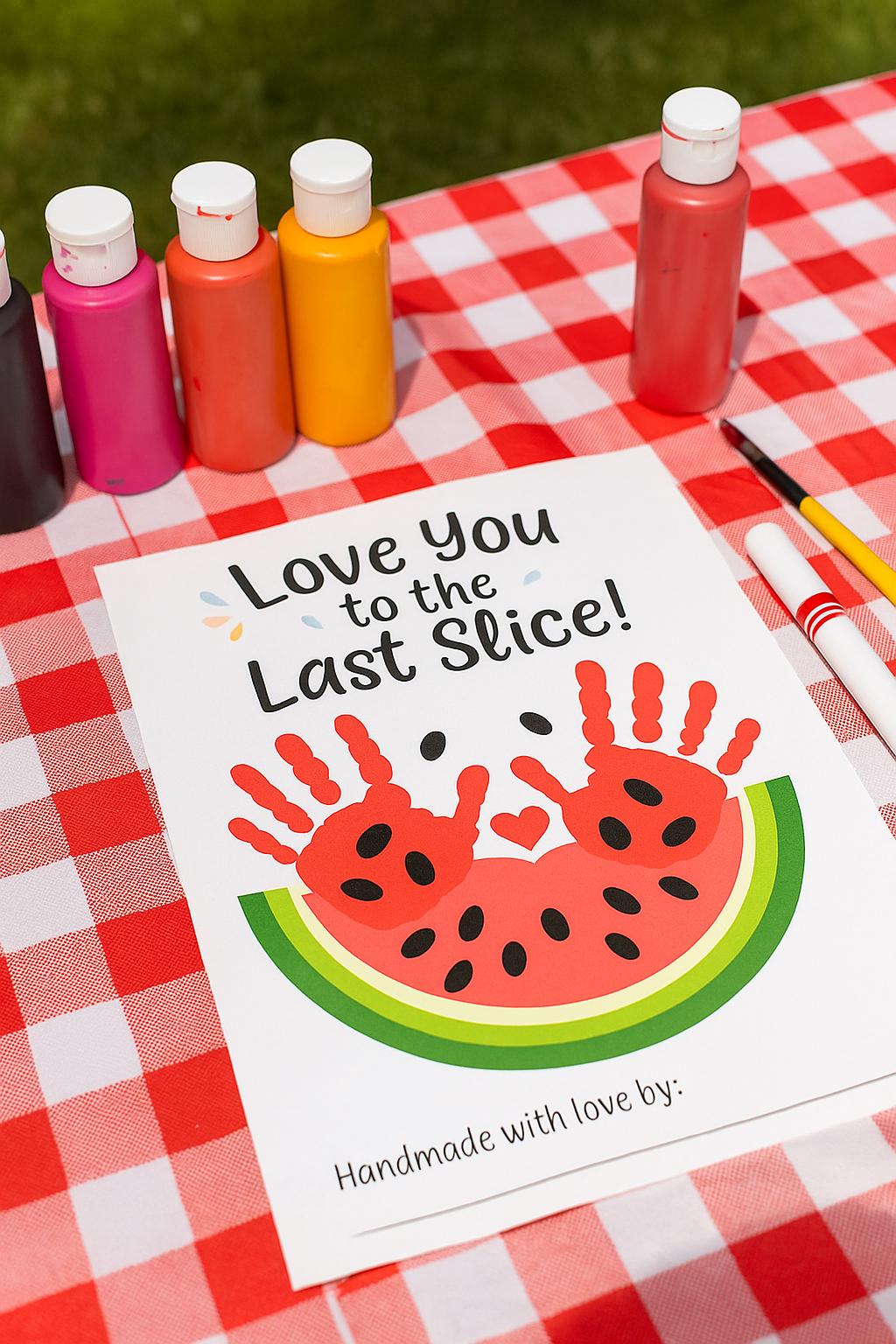 Watermelon Handprint Art: Summer Kids Craft (digital Download) - Etsy