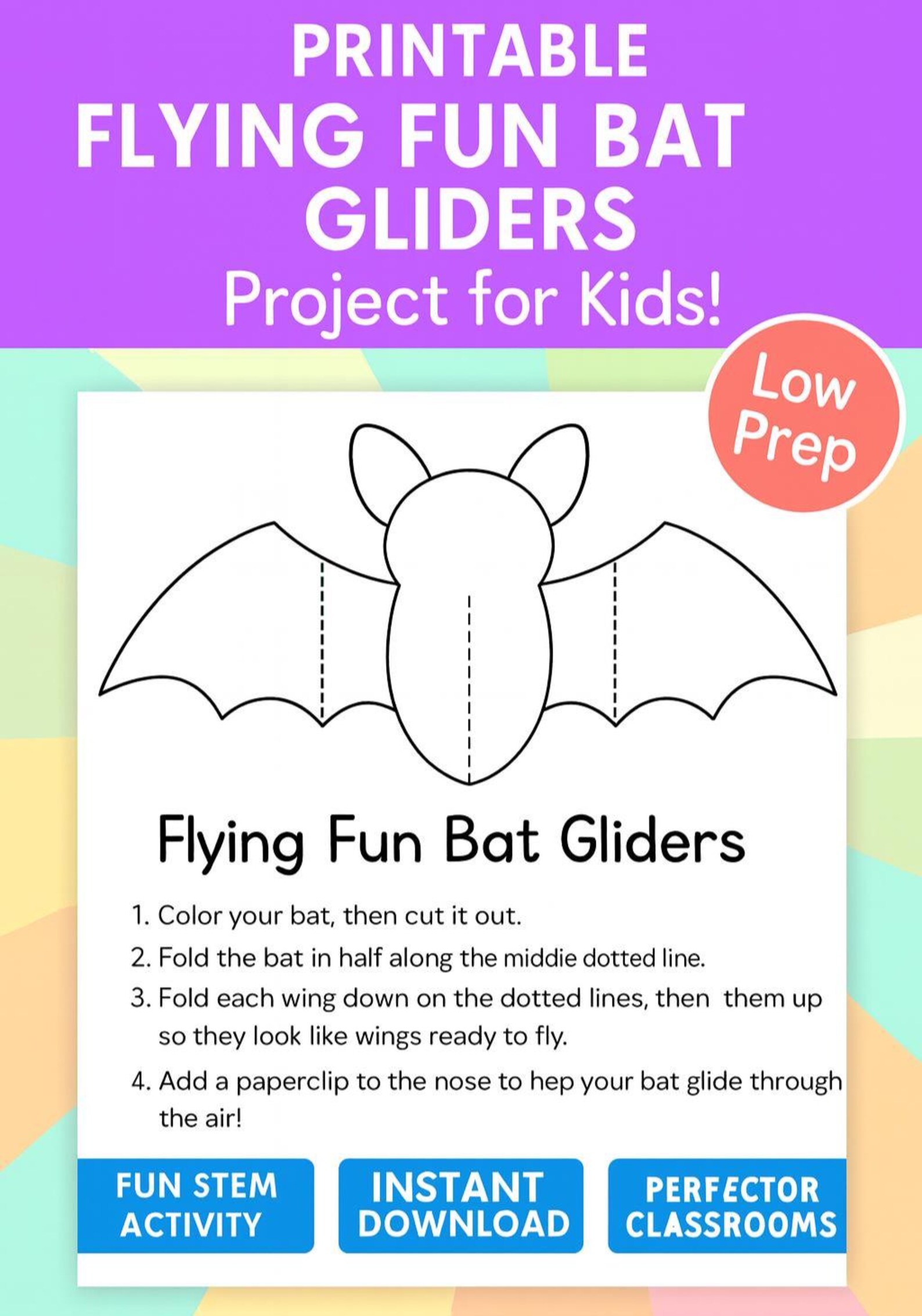 Flying Fun Bat Gliders | Printable Halloween STEM Craft for Kids - Etsy UK