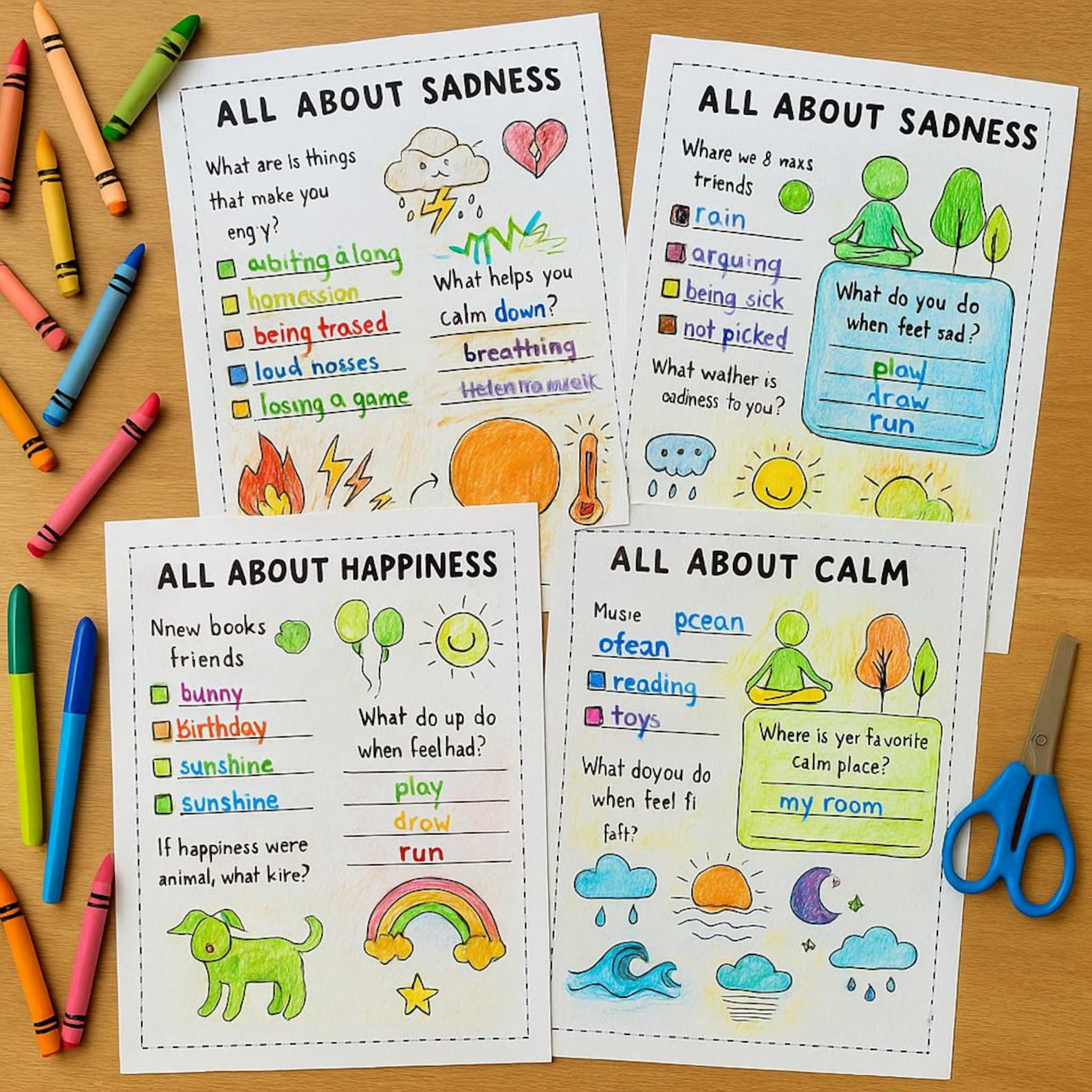 Printable Social Emotional Learning Worksheets Bundle | All About ...
